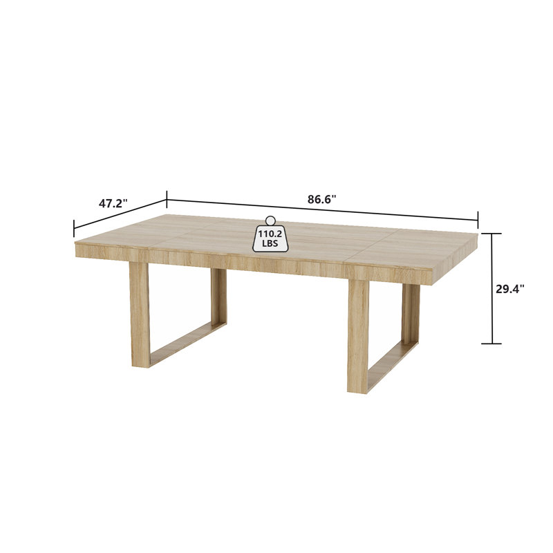 Latitude Run® Rectangular Wood Grain Dining Table & Reviews - Wayfair Canada